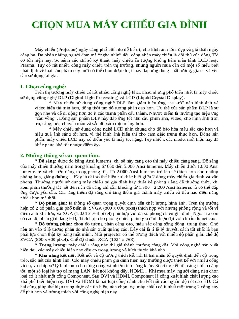 May Chieu Gia Dinh | PDF