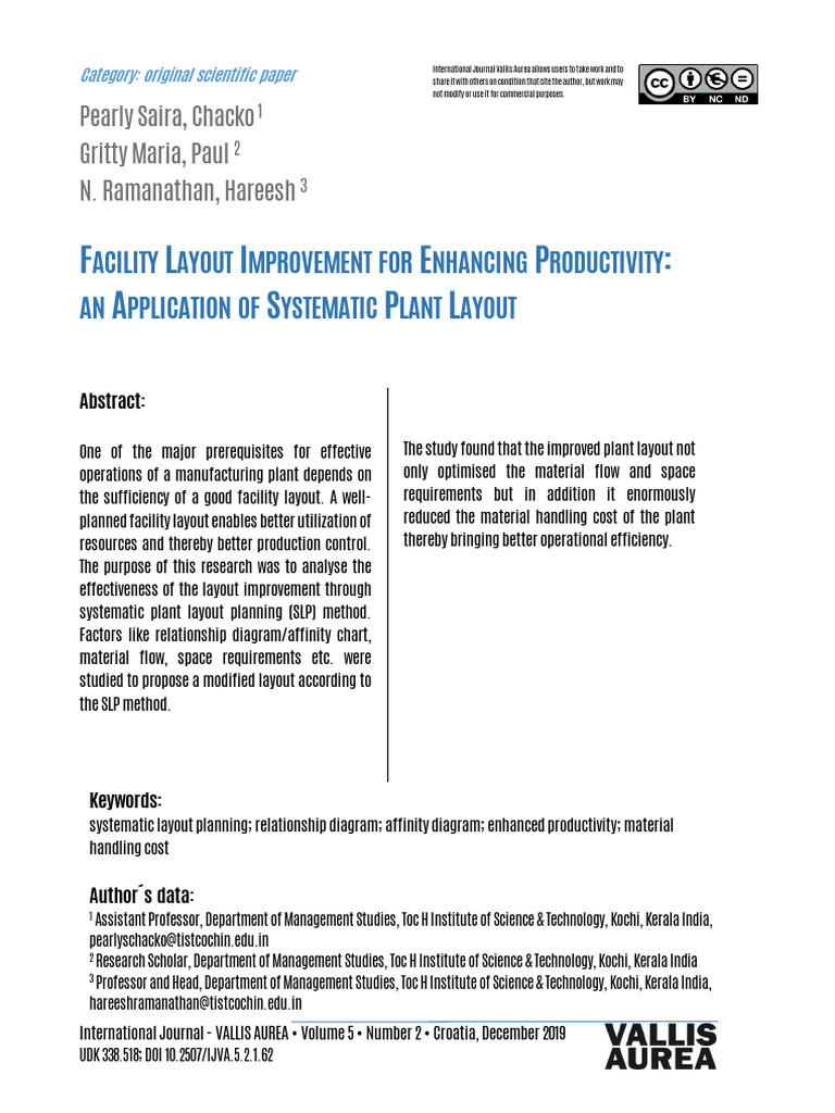 Facility Layout Improvement For Enhancing Producti | PDF