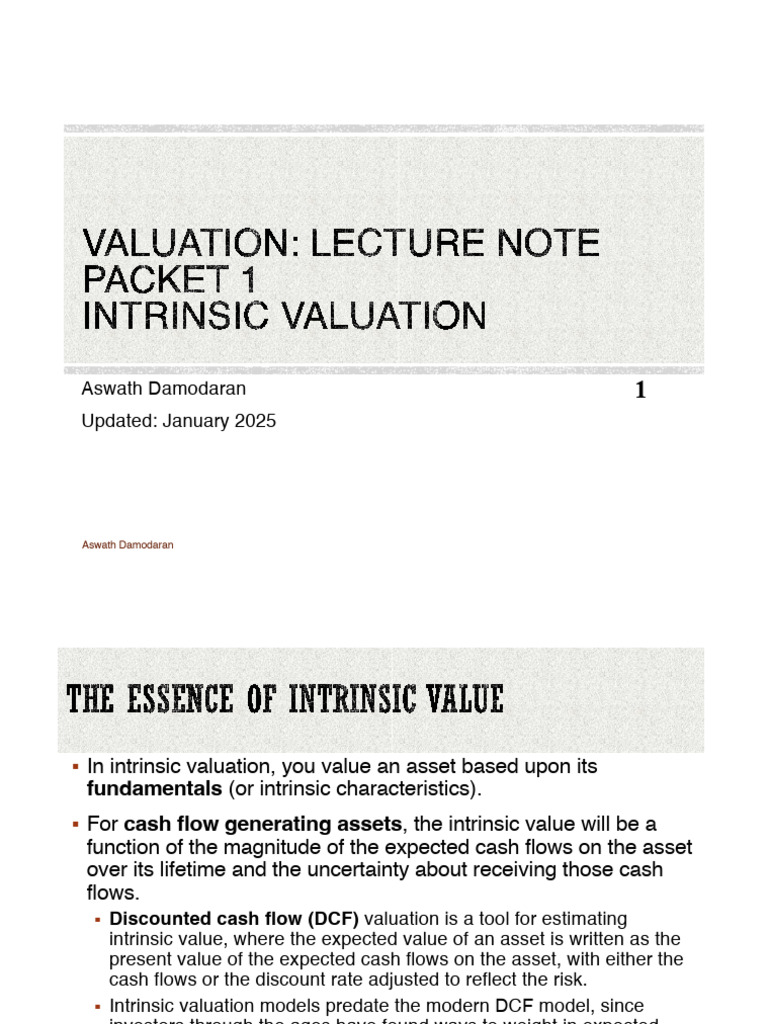 valpacket1spr25 | PDF | Free Cash Flow | Valuation (Finance)