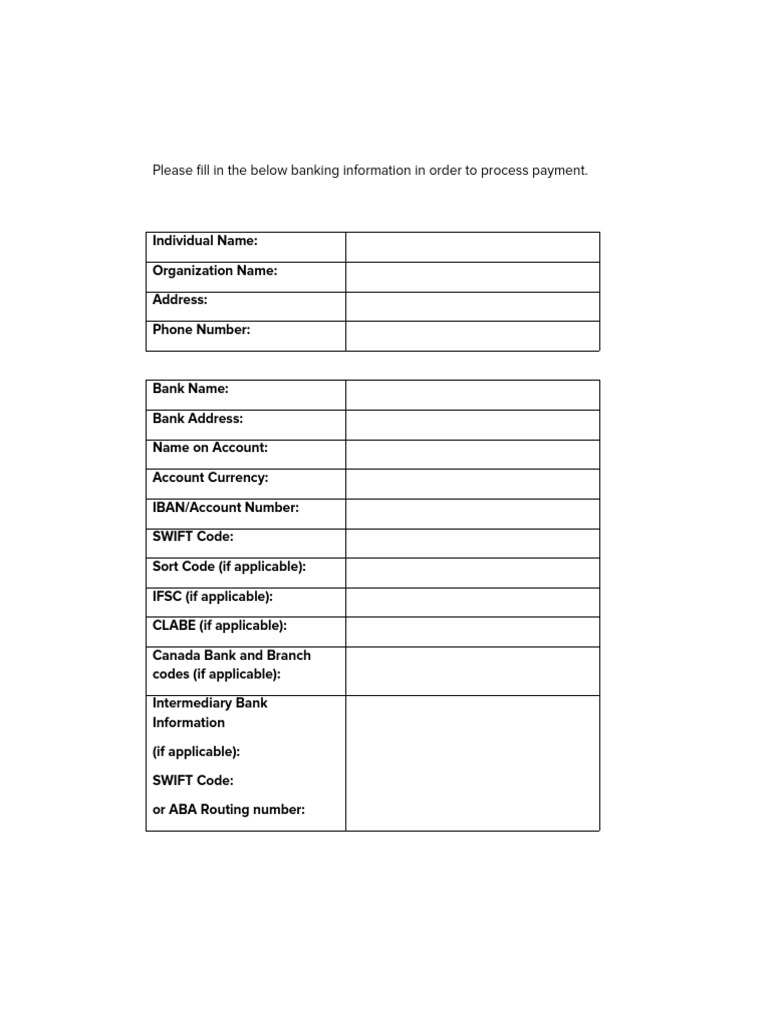 GR International Banking Instructions Form | PDF