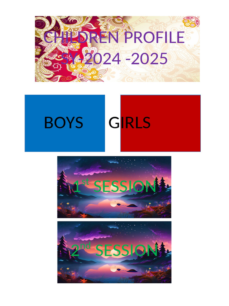 Children Profile Sy2024-2025 | PDF