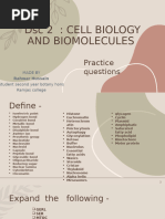 OCR (a) Biology a-level Module 2 Foundations in Biology Revision - PMT ...