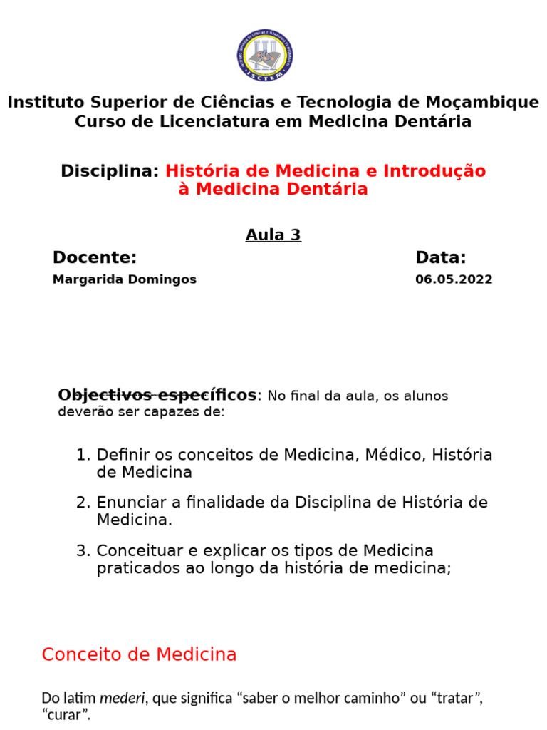 História e Conceitos da Medicina | PDF | Remédio | Science