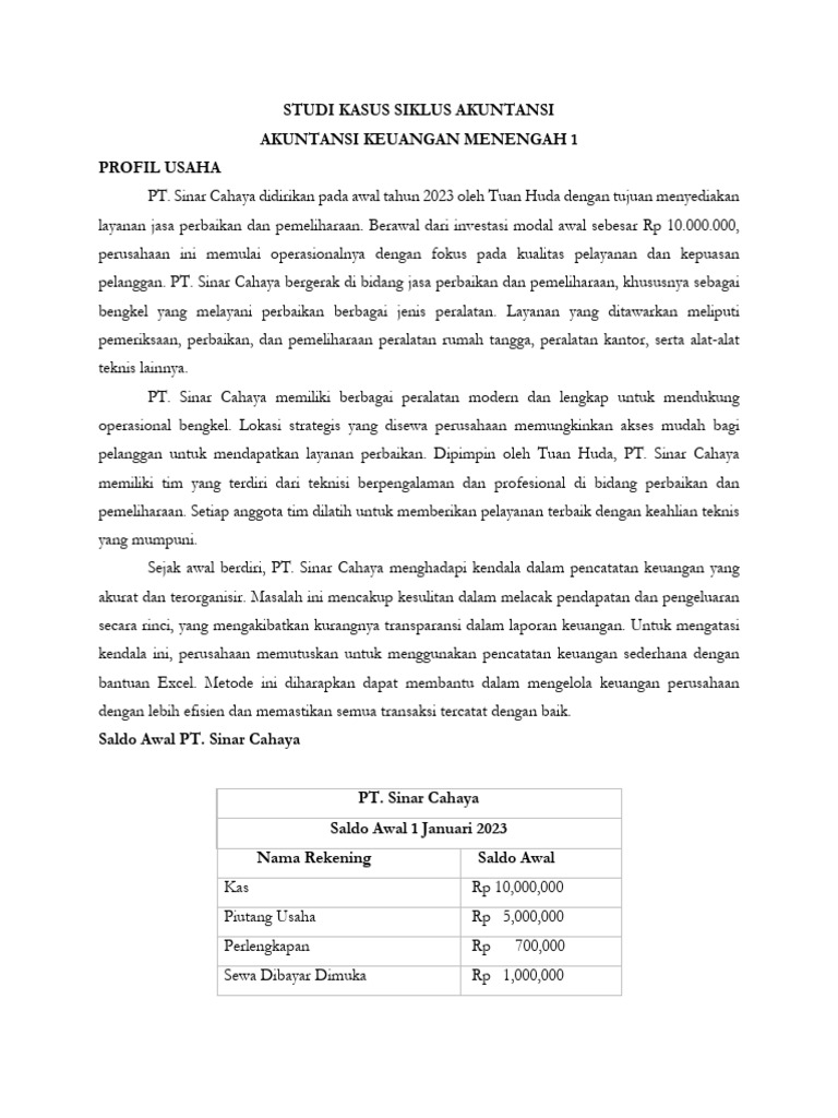 Studi Kasus AKM1 Siklus Akuntansi | PDF