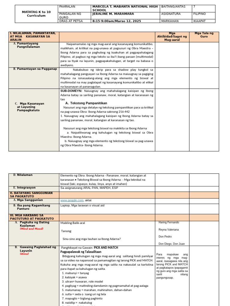 DLL-4th Quarter | PDF