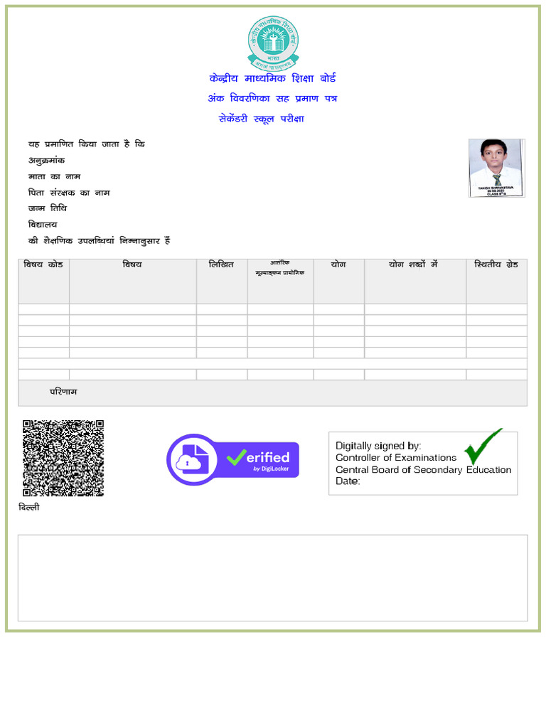 In Gov cbse-SSCER-191953722024 | PDF | Qualifications | Student ...