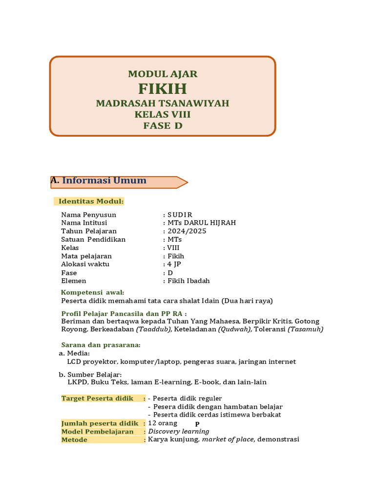 Modul Ajar Sudir - Merged | PDF