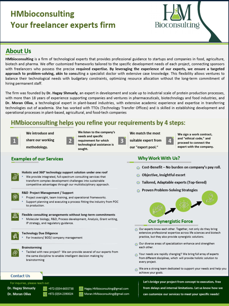 One Pager HMbioconsulting Experts Final | PDF | Expert