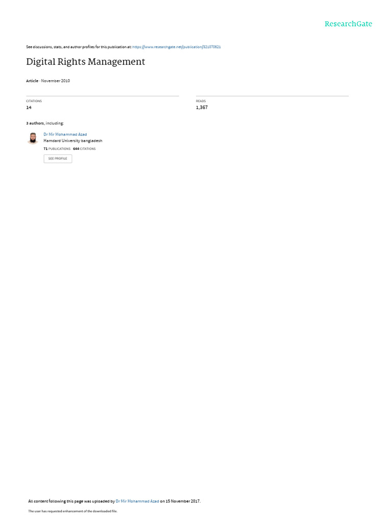 1 Digital Rights Management | PDF | Digital Rights Management | Multimedia