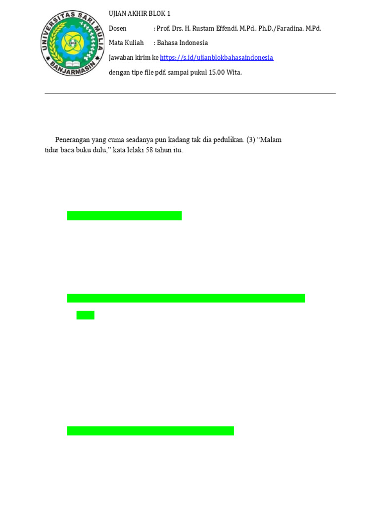UTS B. INDO Azry Nurakhman (11215562410063) | PDF