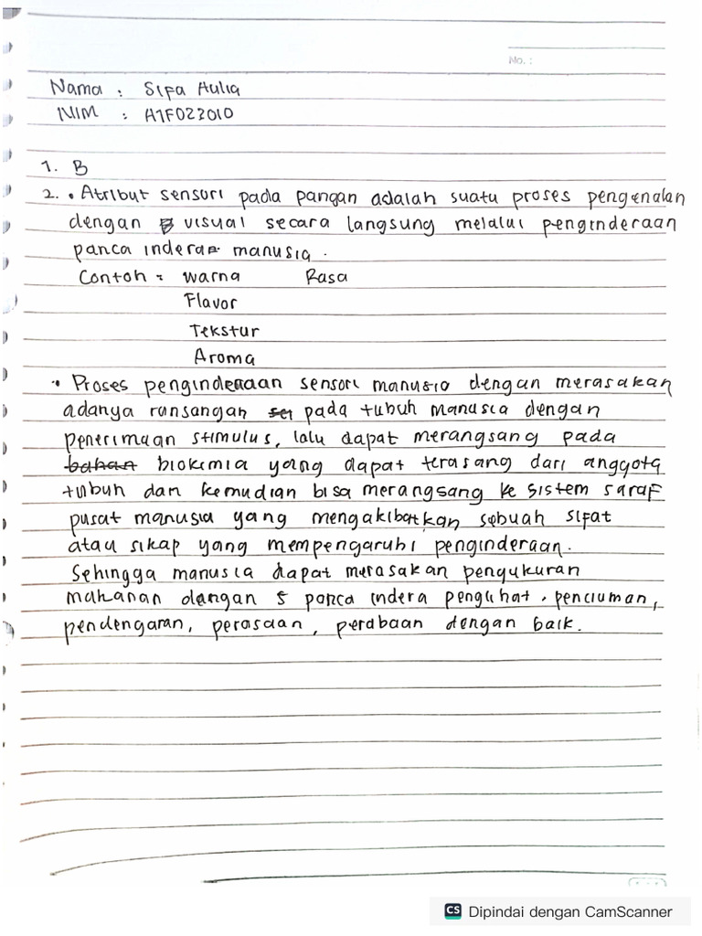 A1F023010 - Sifa Aulia - Kuis Evaluasi Sensori | PDF