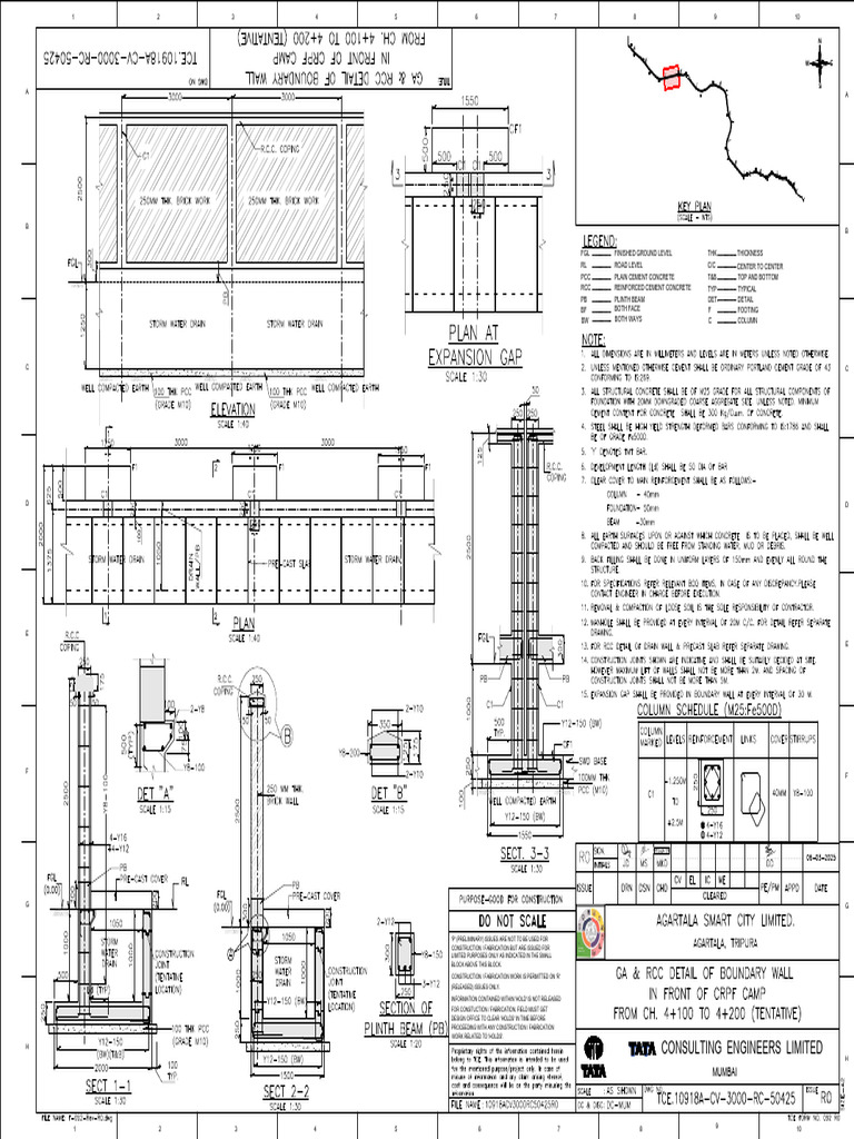 CRPF Compound Wall Drawing | PDF