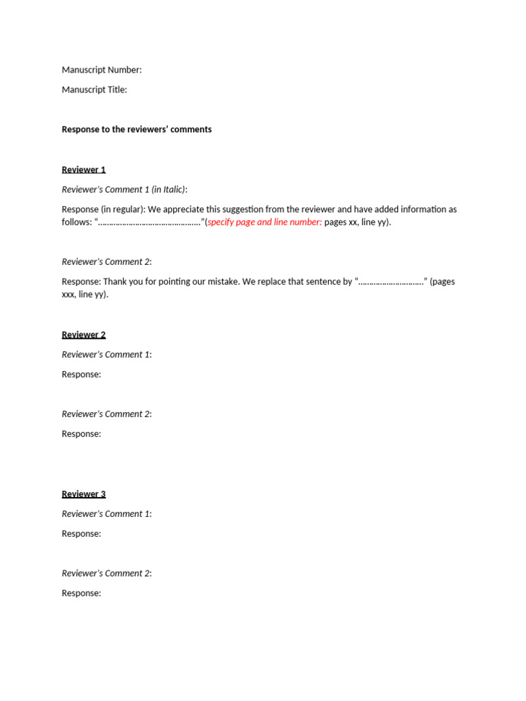 Response Template(Mpr) | PDF