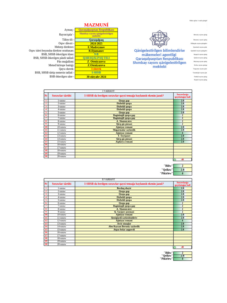 1-SHSB Analiz 9 b Qtil Adebiyat | PDF