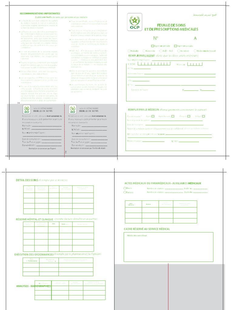 Déclaration Maladie OCP A4 | PDF