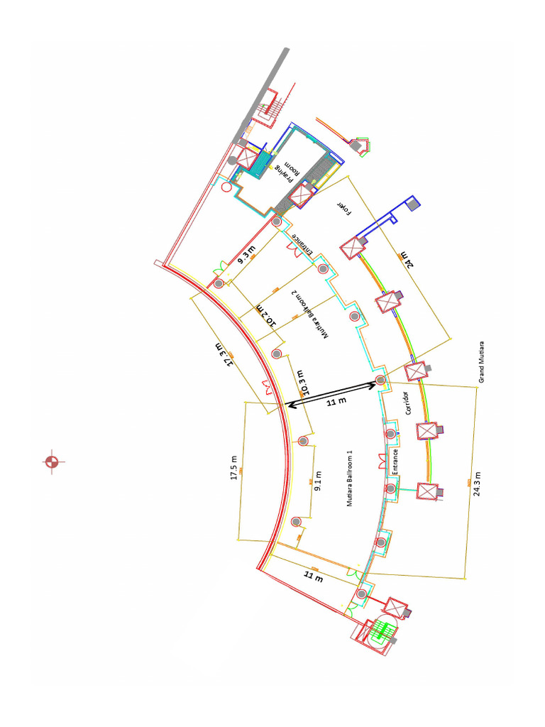 Mutiara Ballroom Layout With Size | PDF
