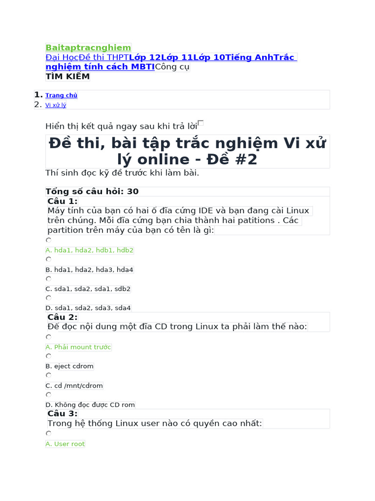 Bai Tap Trac NG Hiem Linux | PDF