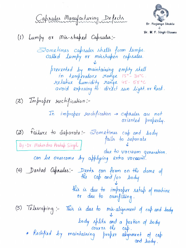 Capsules, Manufacturing Defects | PDF