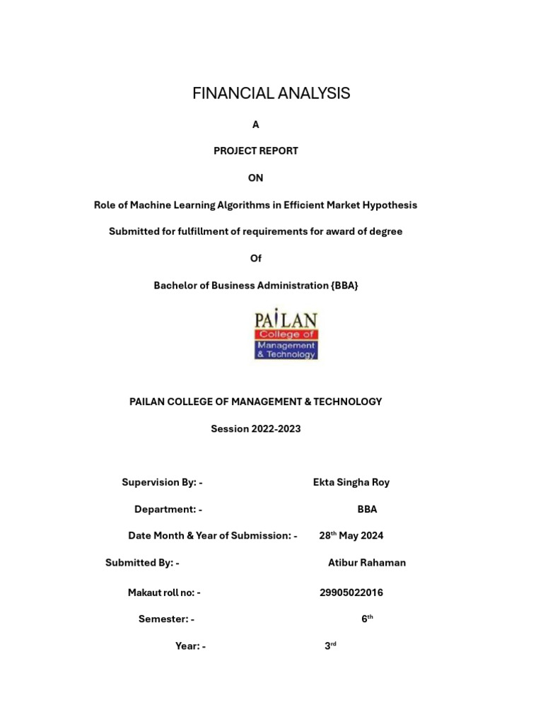 Atibur Rahaman (Project Report) | PDF | Predictive Analytics | Analytics