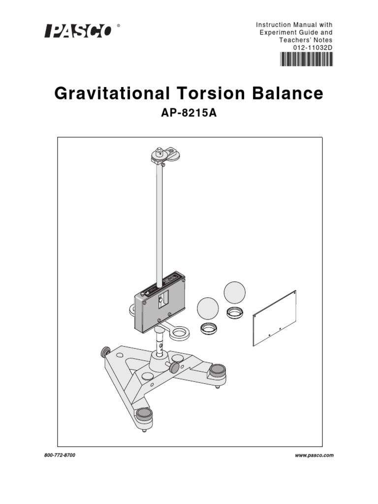 Gravitational Torsion Balance Manual | PDF | Force | Gravity