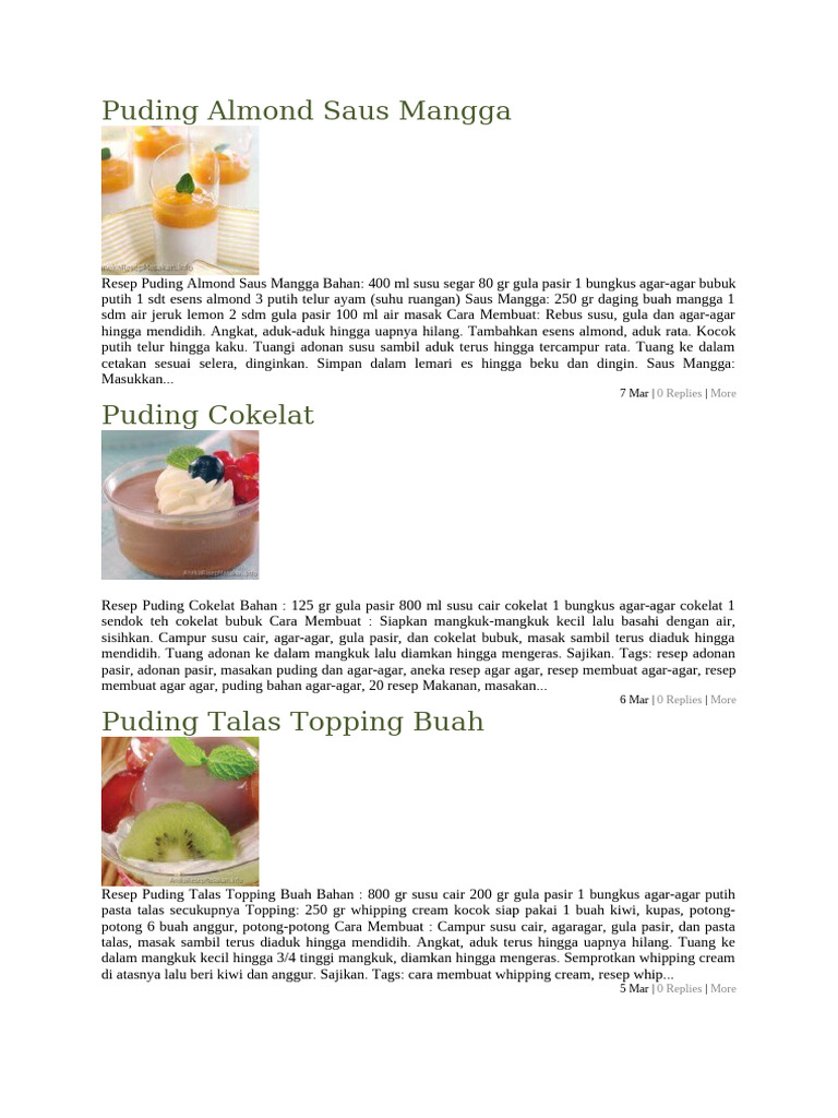 Resep Puding | PDF