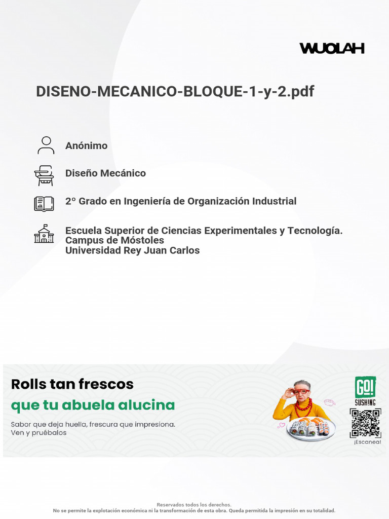 DISENO MECANICO BLOQUE 1 y 2 | PDF | Science | Ingeniería