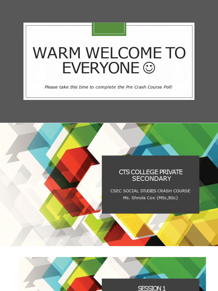 CSEC Social Studies Crash Course Guide | PDF | Family | Sampling ...