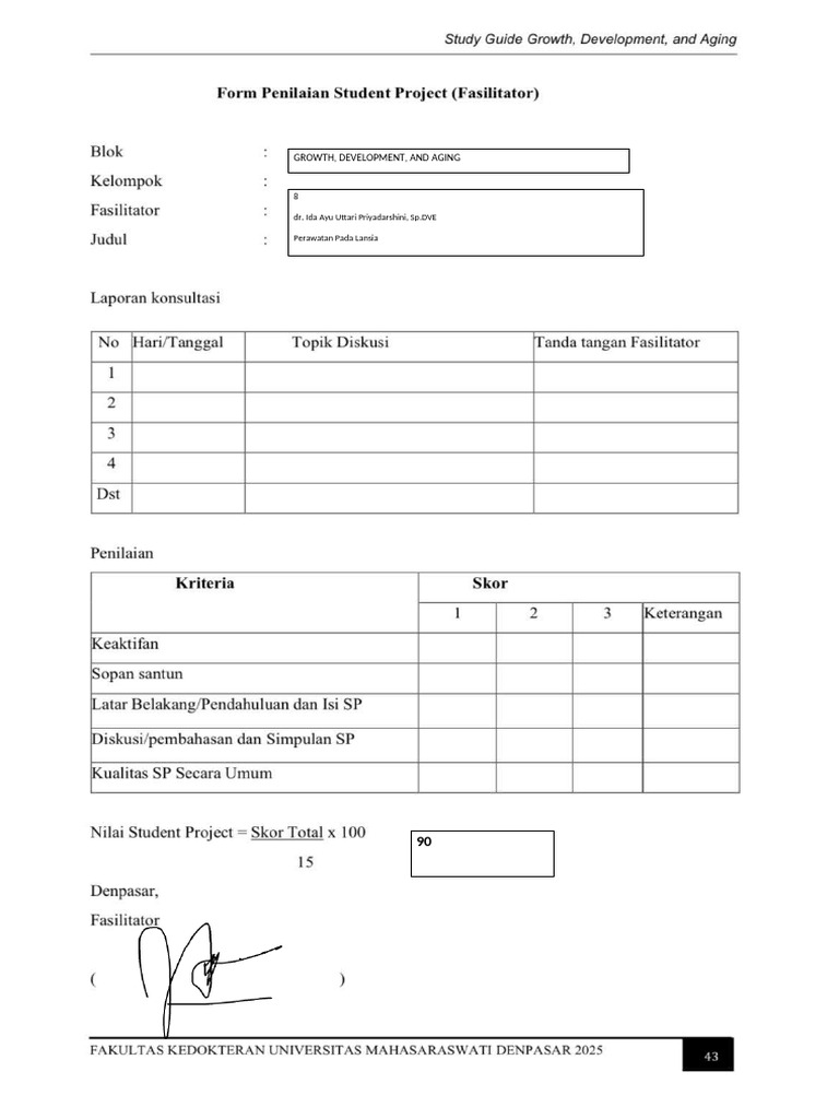 FORM PENILAIAN SP (1) | PDF
