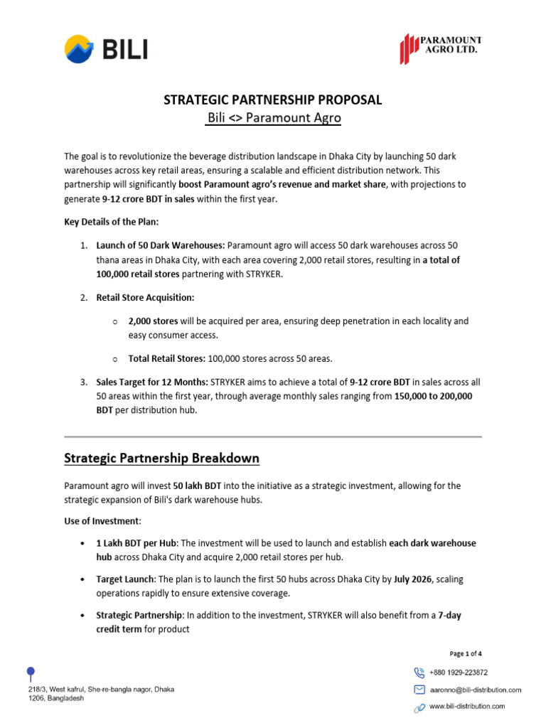 Strategic Partnership Memo - Stryker | PDF | Economies | Business Process