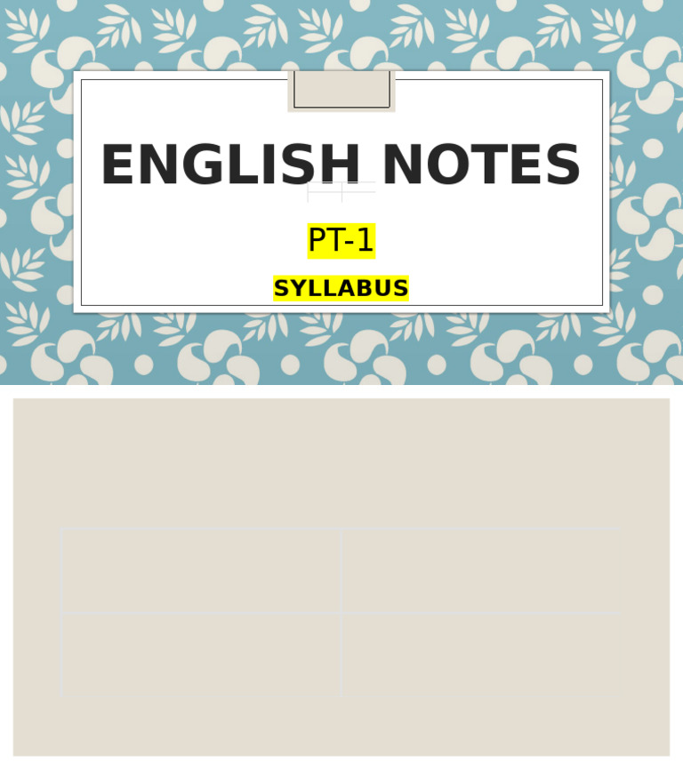 English Notes | PDF