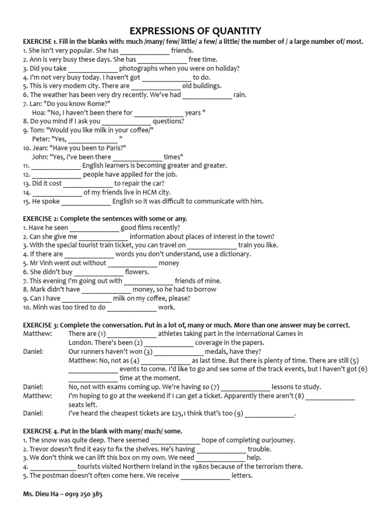LESSON 15_EXPRESSION OF QUANTITY.docx | PDF