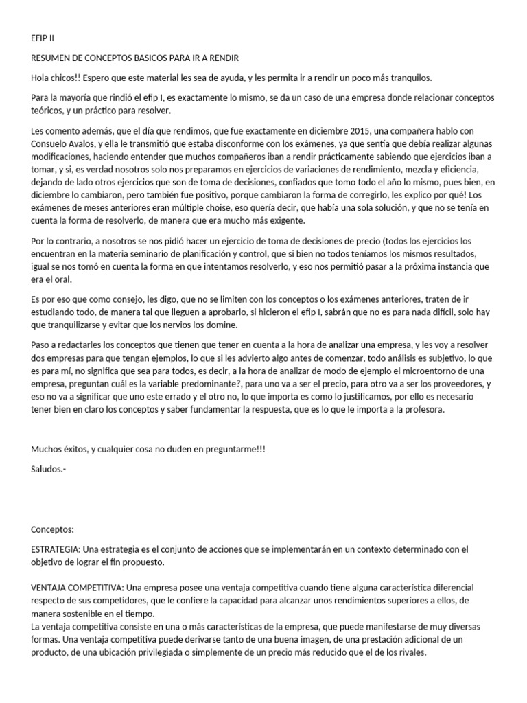 Guía para Rendir EFIP II: Conceptos Clave | PDF | Business | Los ...