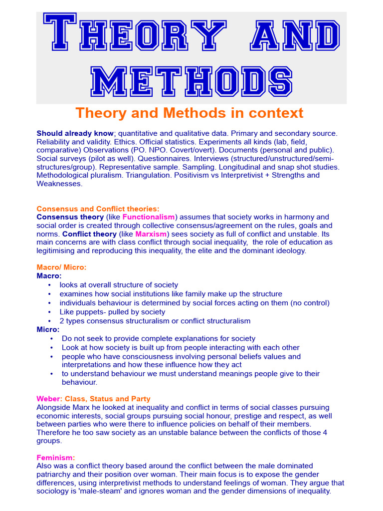 1.theory and Methods in Context | PDF | Sampling (Statistics) | Survey ...