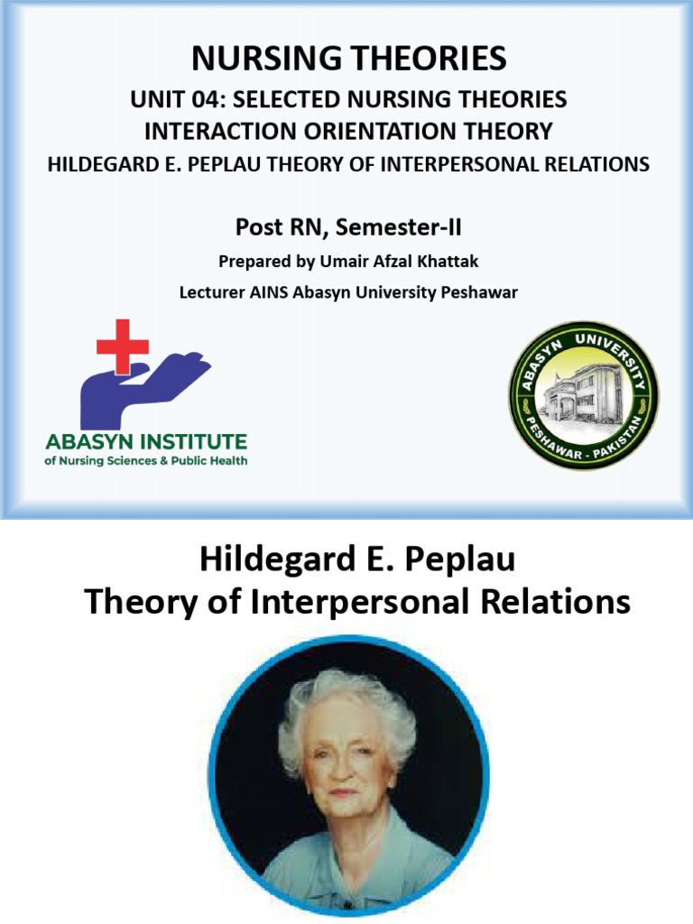Unit 04 E Hildegard E. Peplau Theory of Interpersonal Relations | PDF | Nursing | Health Care