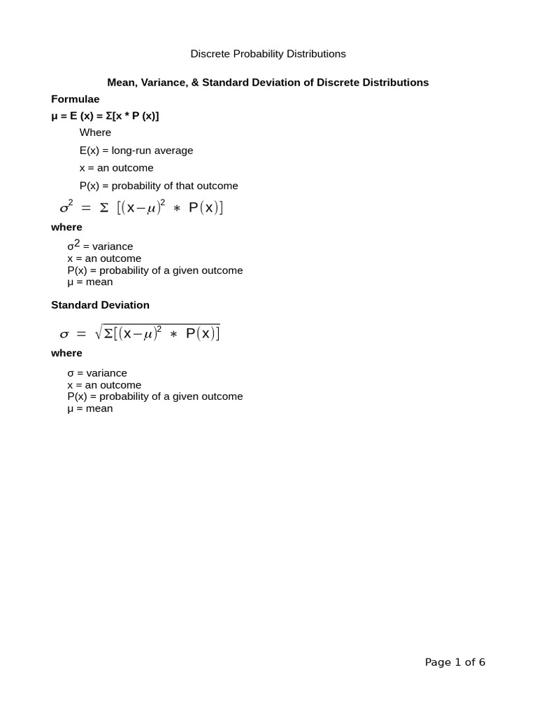 CO2025 Discrete Probability Distribution | PDF | Standard Deviation ...