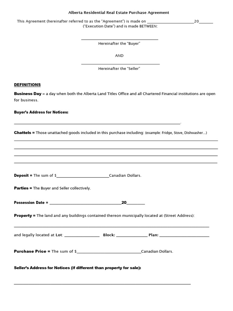 Offer To Purchase Final Printable | PDF | Mortgages | Condominium