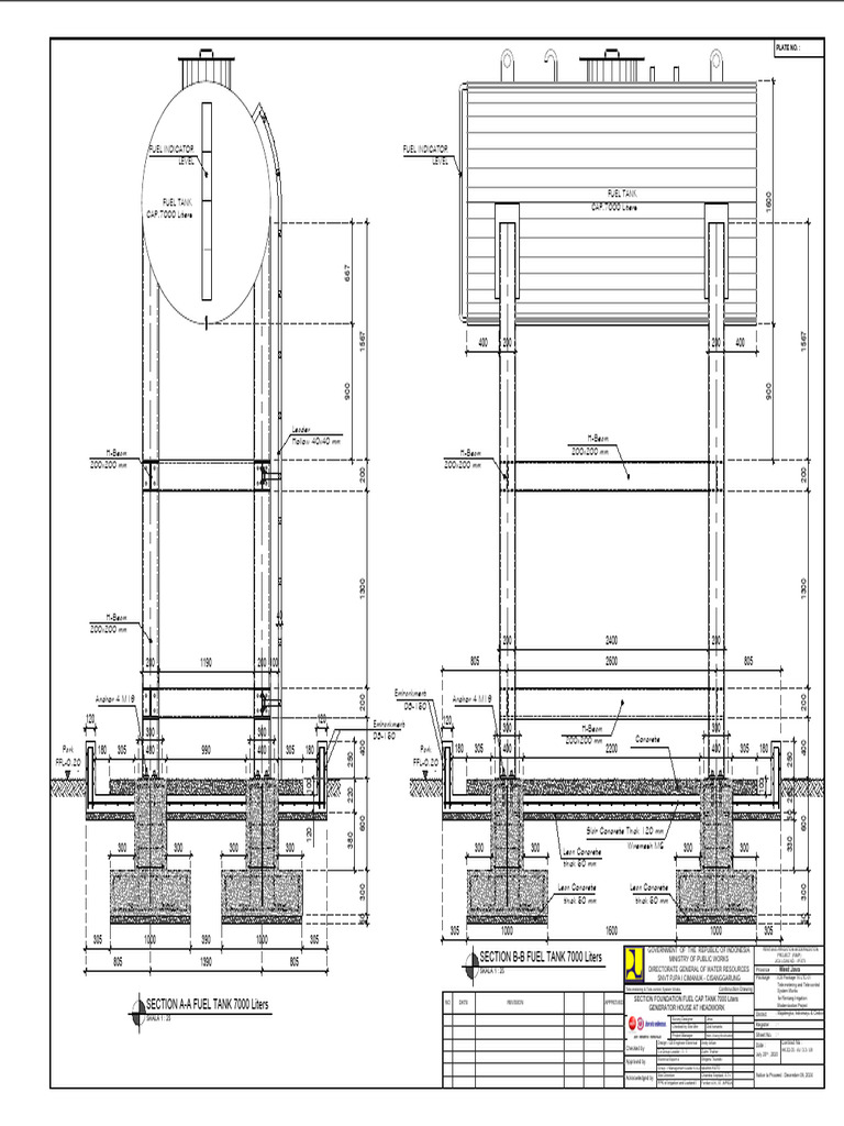 Section Foundation Fuel Tank 7000 Liters | PDF