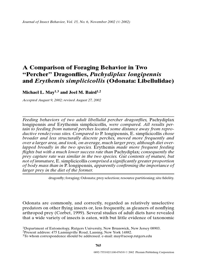 A_comparison_of_foraging_behavior_in_two | PDF | Predation | Foraging