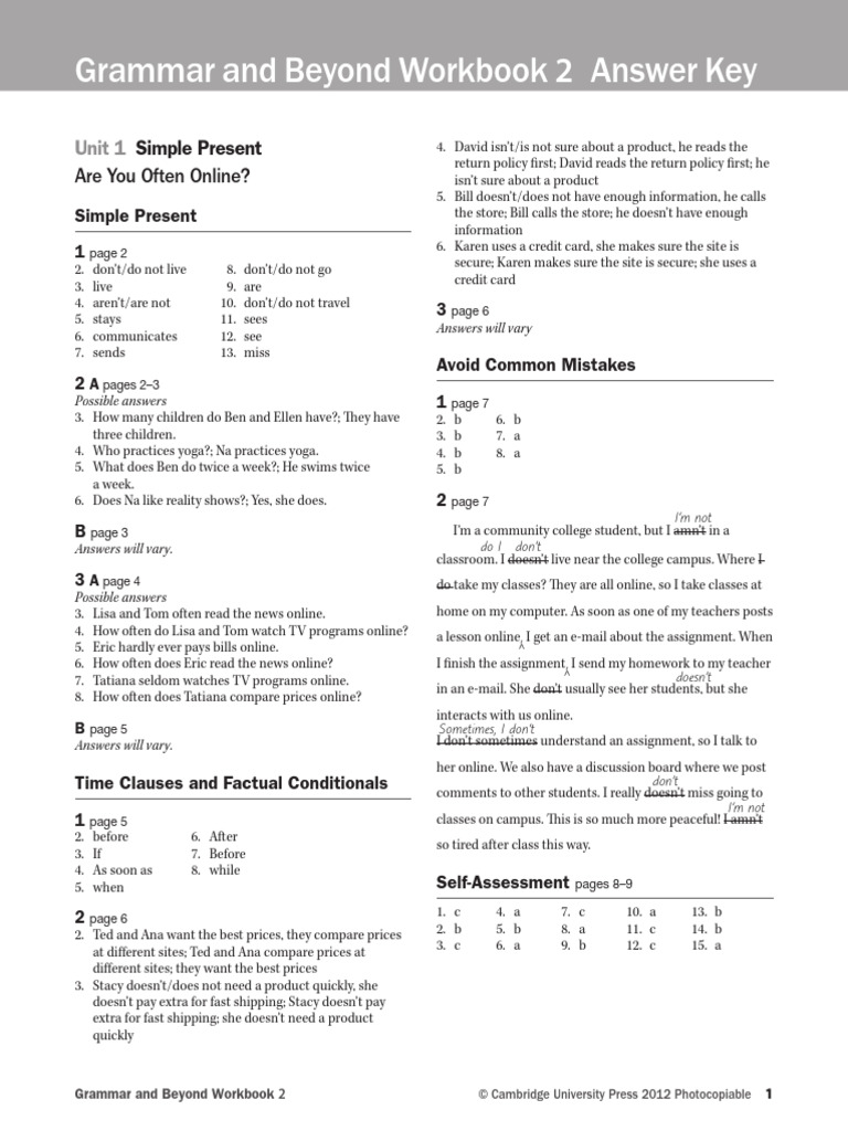 Grammar and Beyond Workbook 2 Answers | PDF | Planets | Pluto