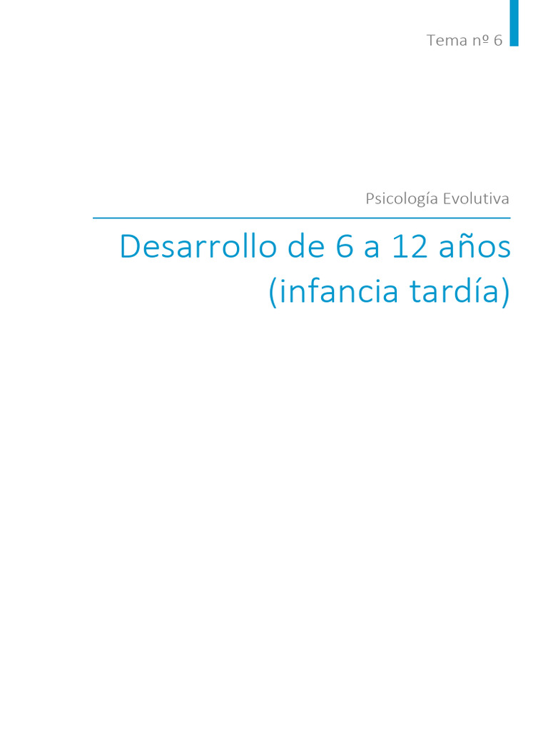 Tema6 Psicologia Evolutiva de 6 a 12 Años | PDF | Aprendizaje | Pensamiento