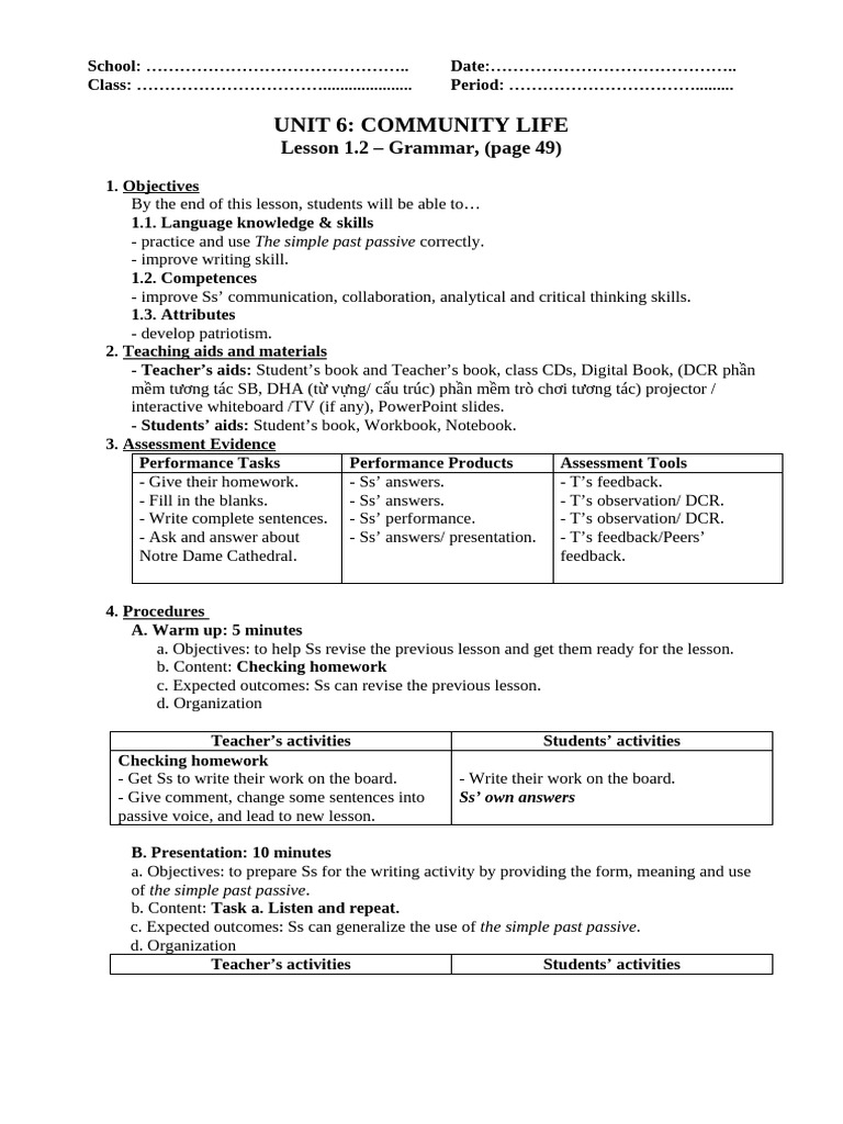 Unit 6, Lesson 1.2 - Grammar | PDF | Cognition | Human Communication