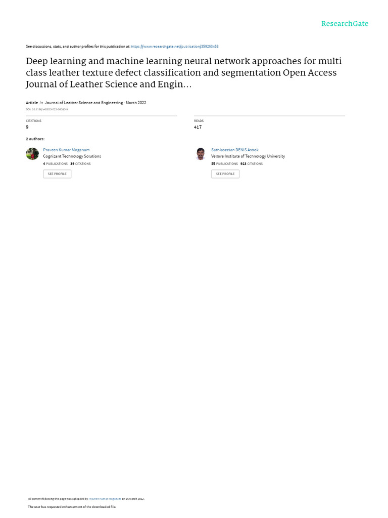 Paper Deep Learning and Machine Learning Neural Network Approaches For Multi Class Leather ...