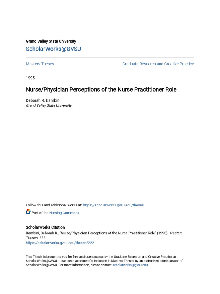 NP Role Perceptions Among Nurses and Physicians | PDF | Nurse ...