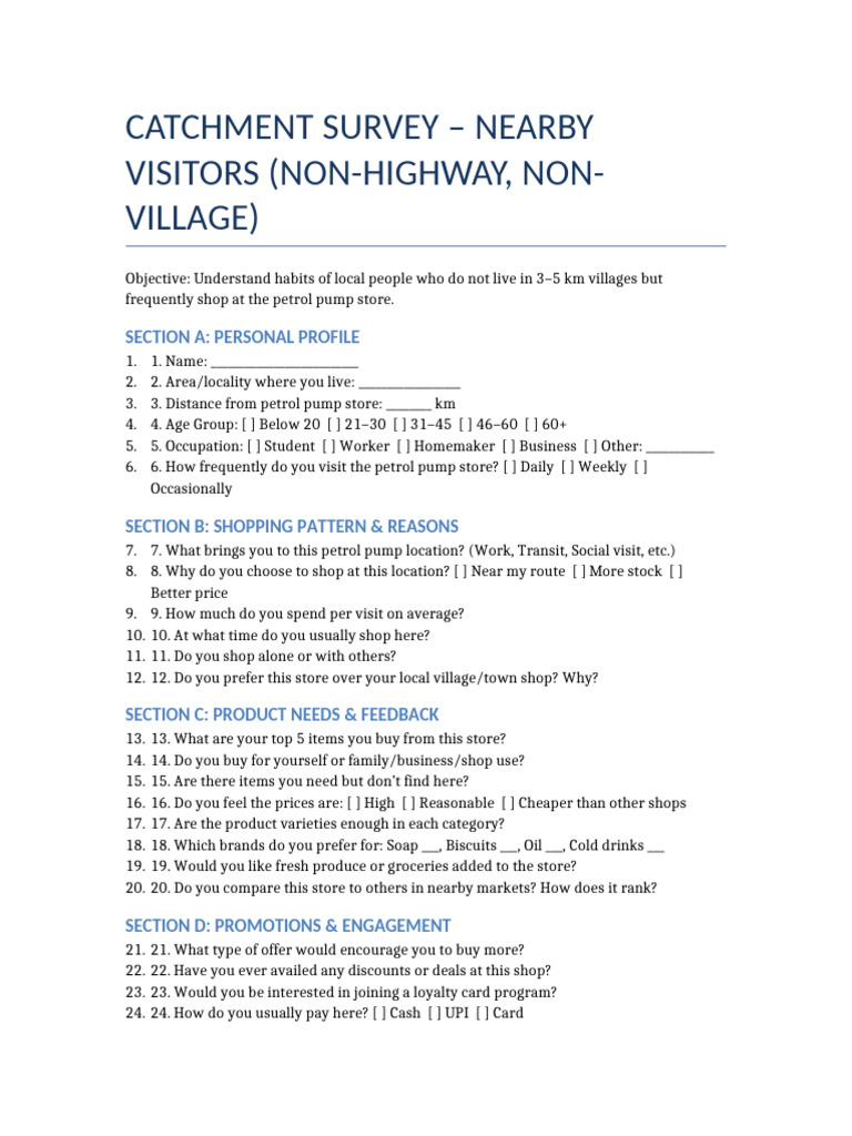 3 Nearby Visitor Survey | PDF