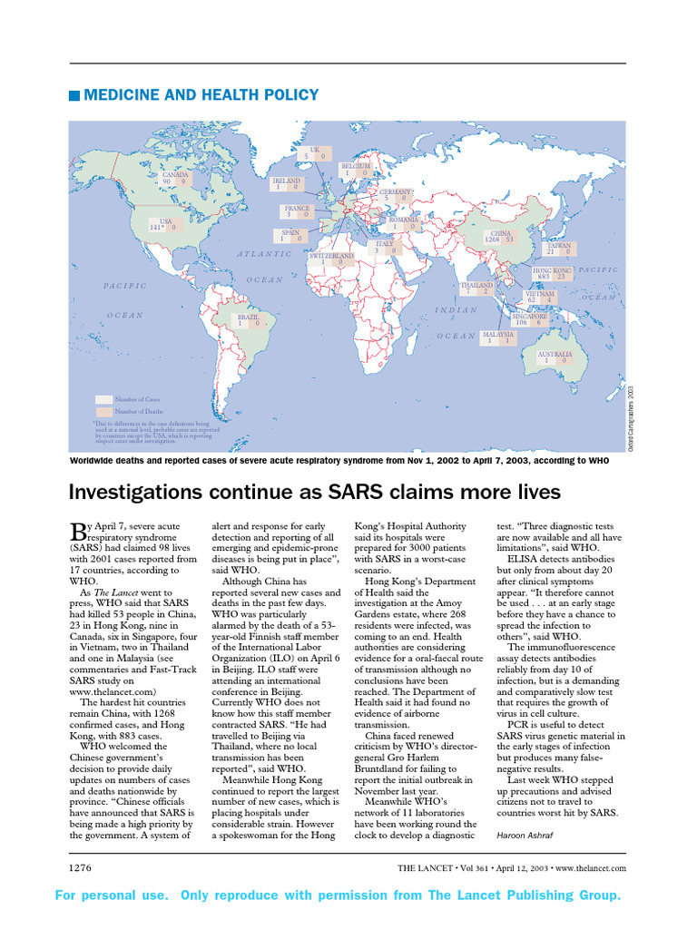 SAInvestigations Continue As SARS Claims More Lives | PDF | Medical ...