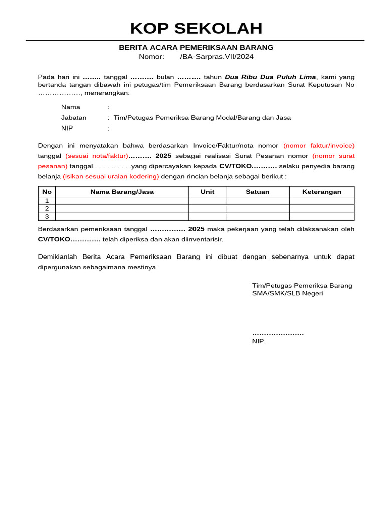 4 Fix Ba Pemeriksaan Barang | PDF