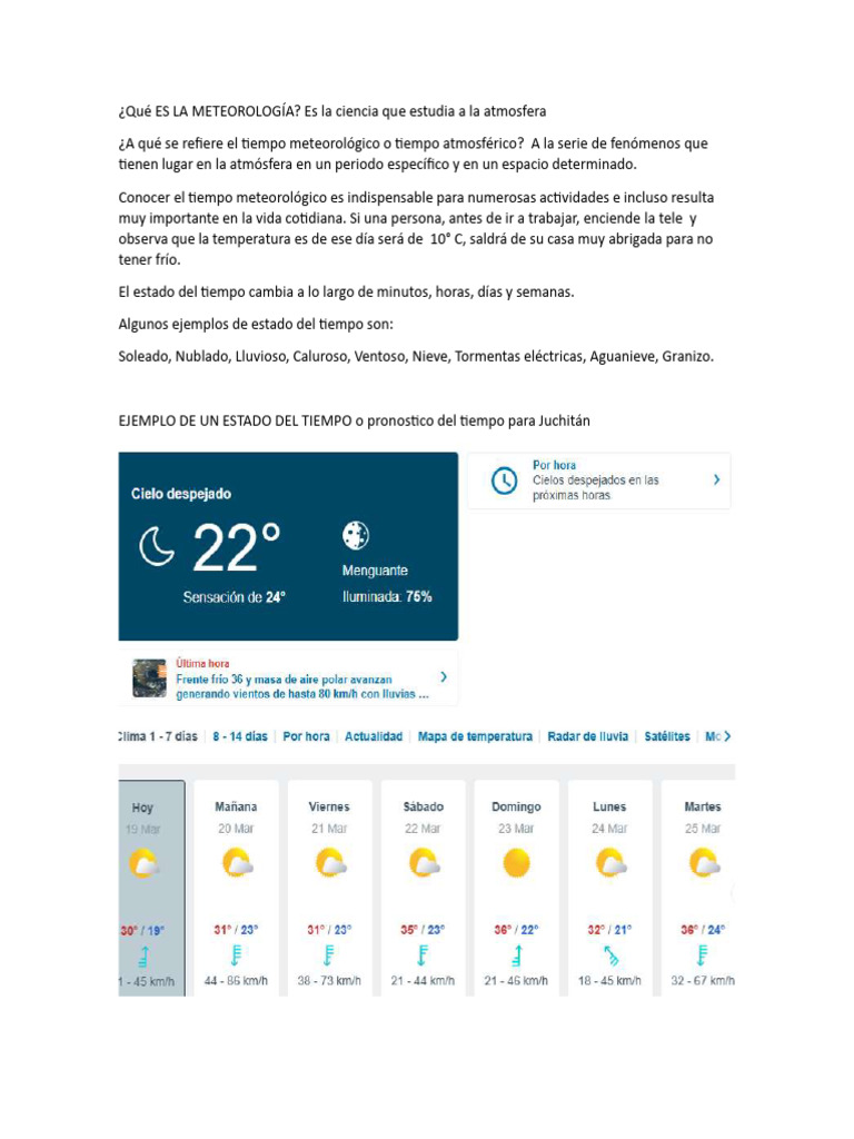 Estado Del Tiempo | PDF