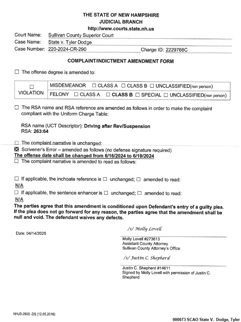 7 (Complaint Indictment Amendment Form 220-2024-CR-290 CID 2229765C ...