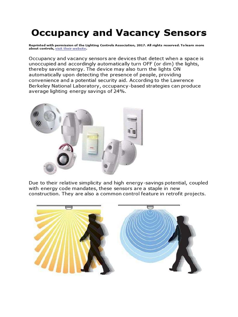 Occupancy and Vacancy Sensors | PDF | Ultrasound | Telecommunications Engineering