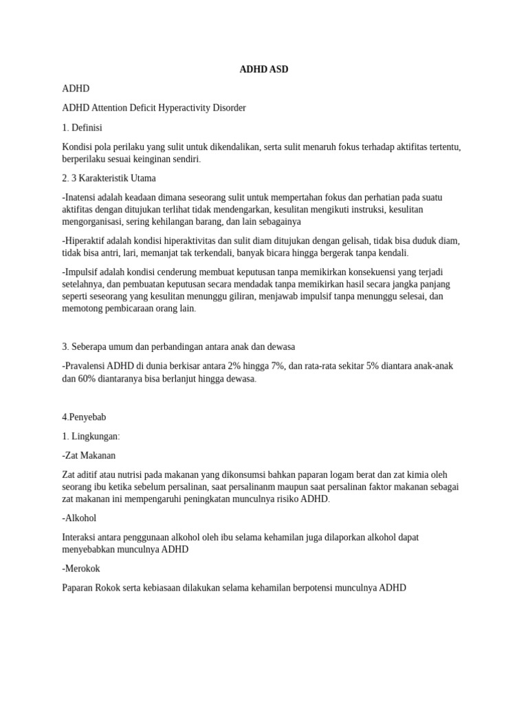 Adhd Asd | PDF